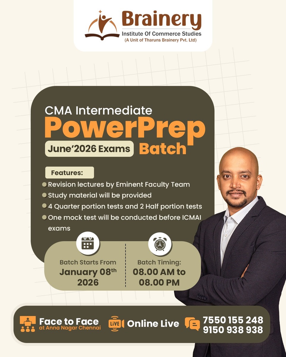 CMA Inter Powerprep Batch – June 26 & Dec 26 Exam